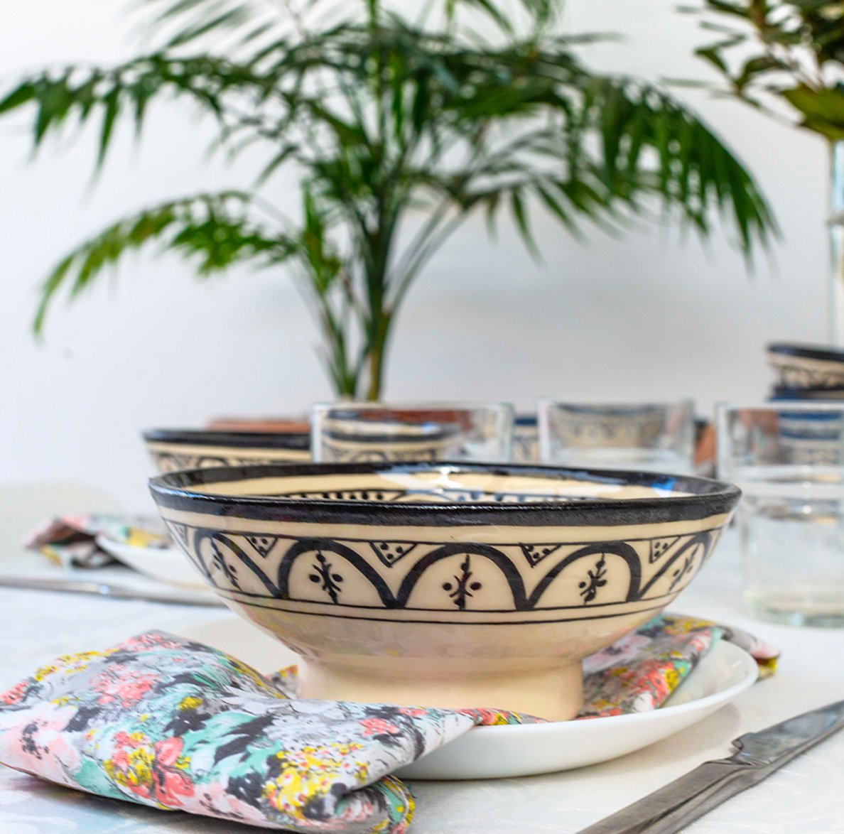 Bowl Grande / Ensaladera de Cerámica Negro – Colección Fez - Tanit ...